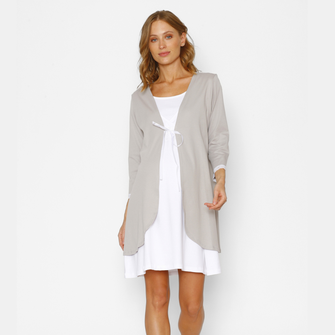 Bata Maternal Básica Gris – Nala Maternity